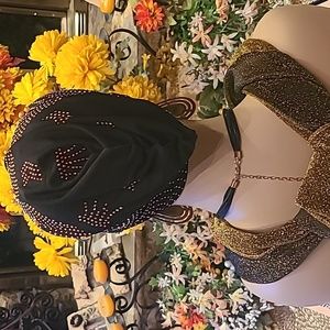 Accessories | Skull Cap Embellished With Beads Rhinestones | Poshmark